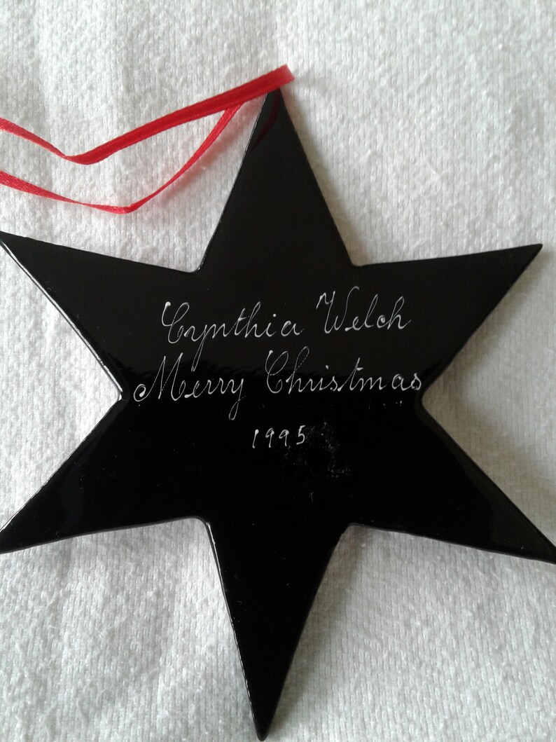 Vintage 1995 Cynthia Welch Handpainted Xmas Ornament, "black Lacquer ...