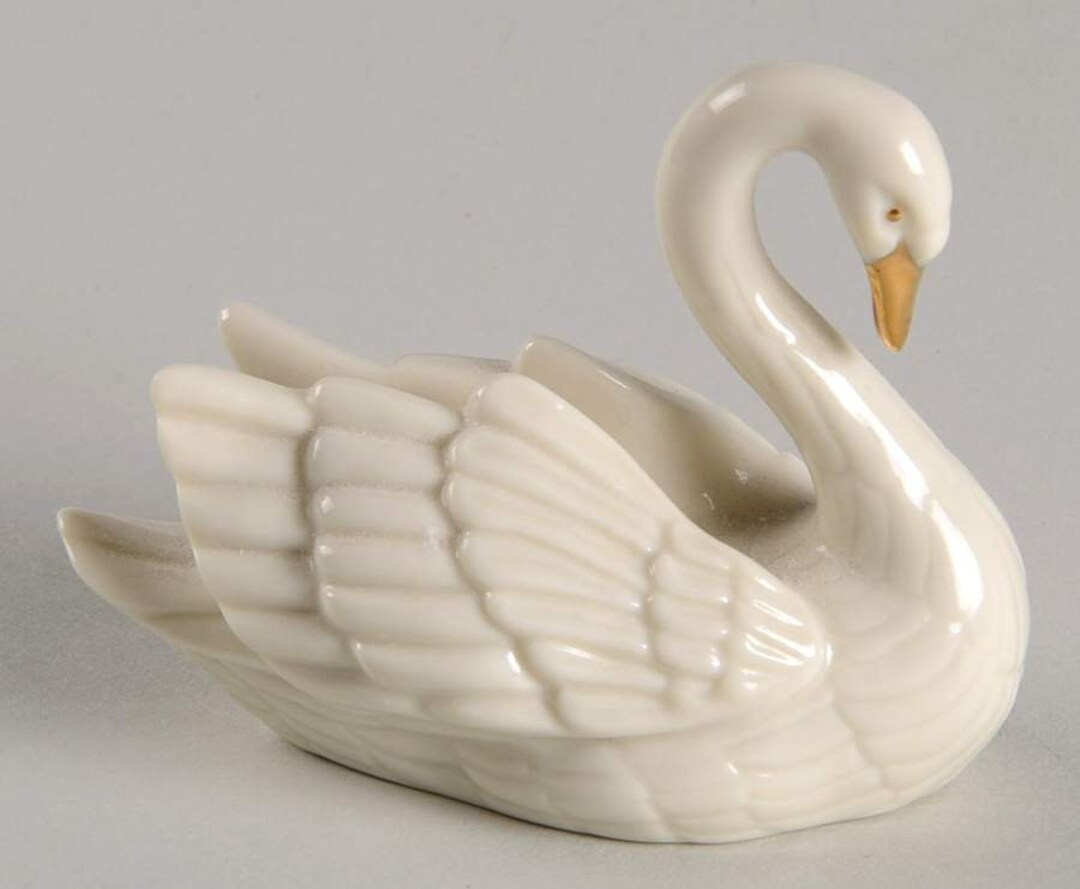 Vintage Lenox swan Place Card Holders, Three, Ivory Bone China, 24KT Gold Trim, Like New ...