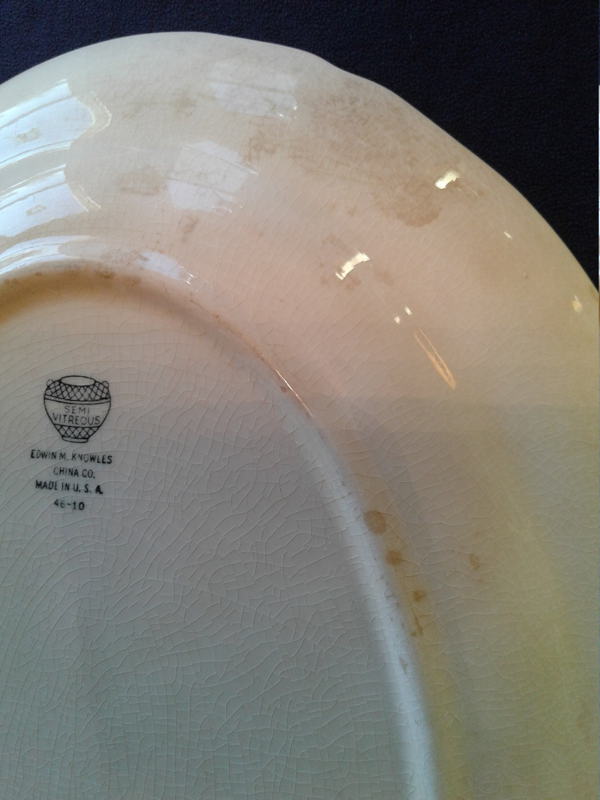 Kitchen & Dining Trays & Platters Vintage Edwin M Knowles White Oval ...