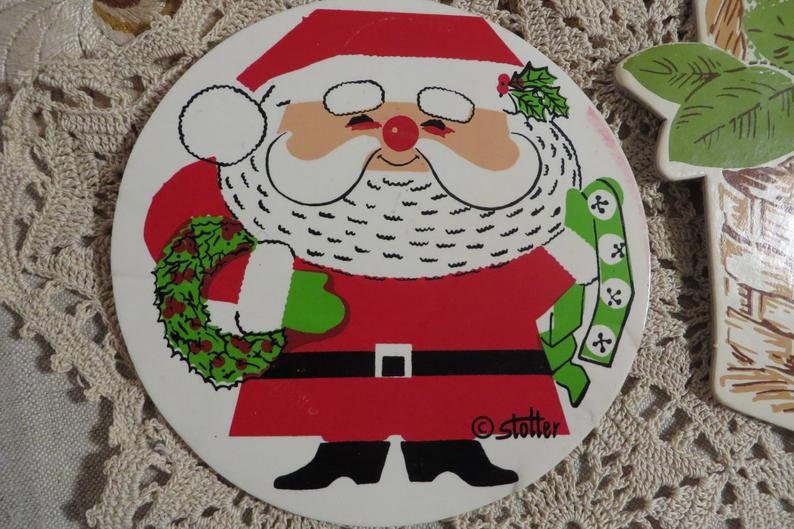 Vintage Stotter Coasters santa Clause With - Etsy