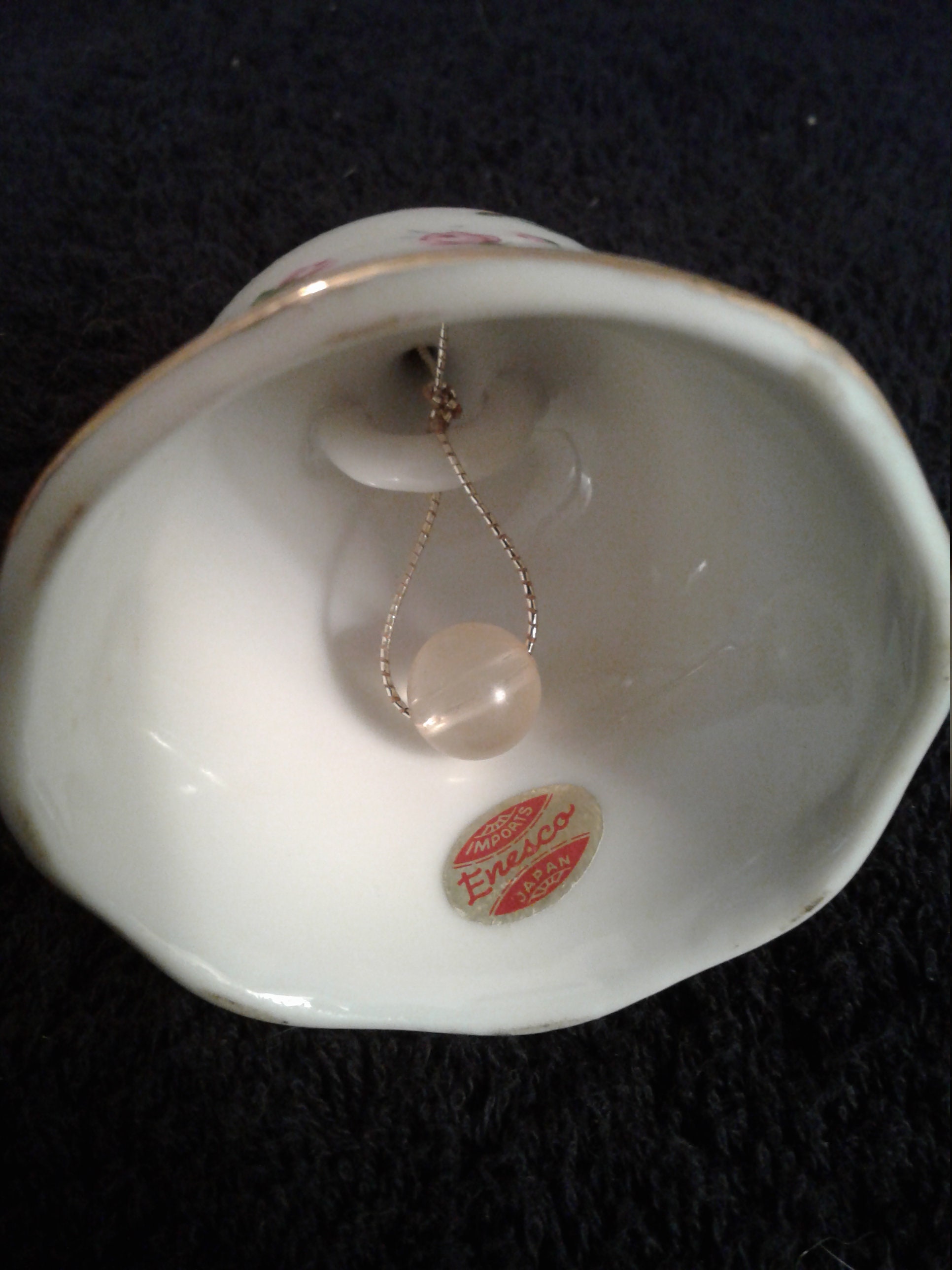 Vintage ENESCO Bell Pink Roses With Gold Handle Made in | Etsy