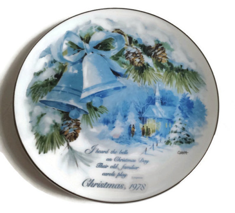 Vintage 1978 Xmas Plate i Heard the Bells on Christmas - Etsy