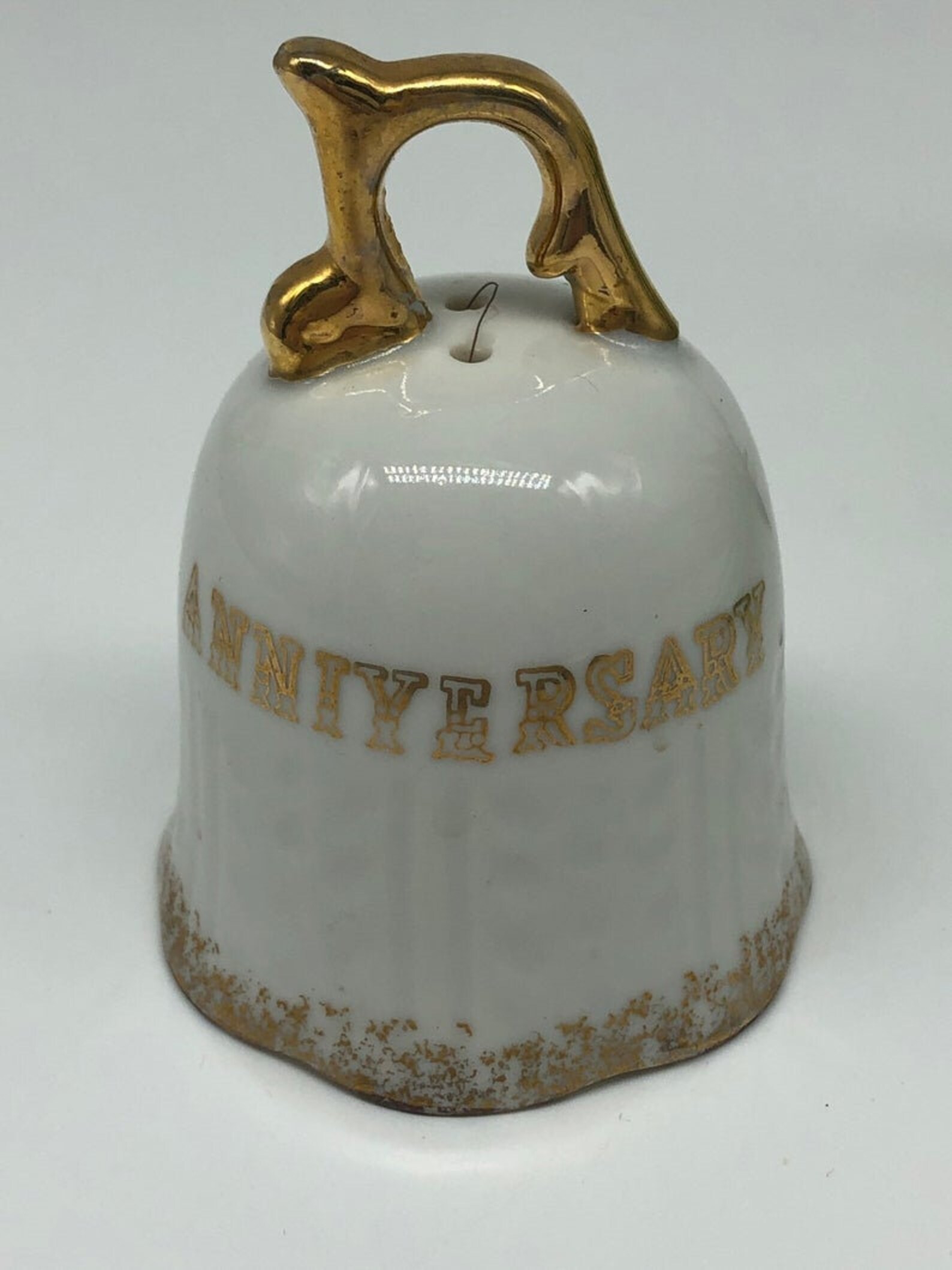 Vintage Lefton 50th Anniversary Bell White With Gold Trim | Etsy