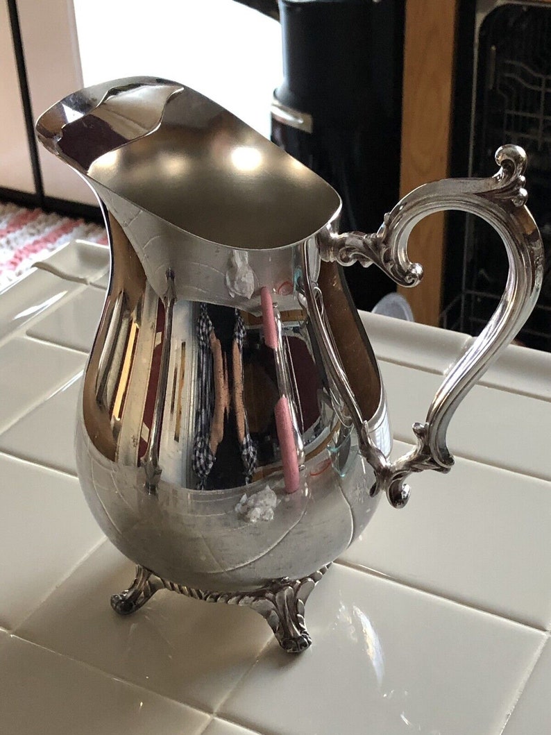Vintage Pitcher, Wm Rogers, Silverplate , Number 817, Ice Guard, Four ...