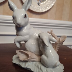 Vintage Rosenthal-netter Porcelain Figurine, "mother and Baby Rabbit ...