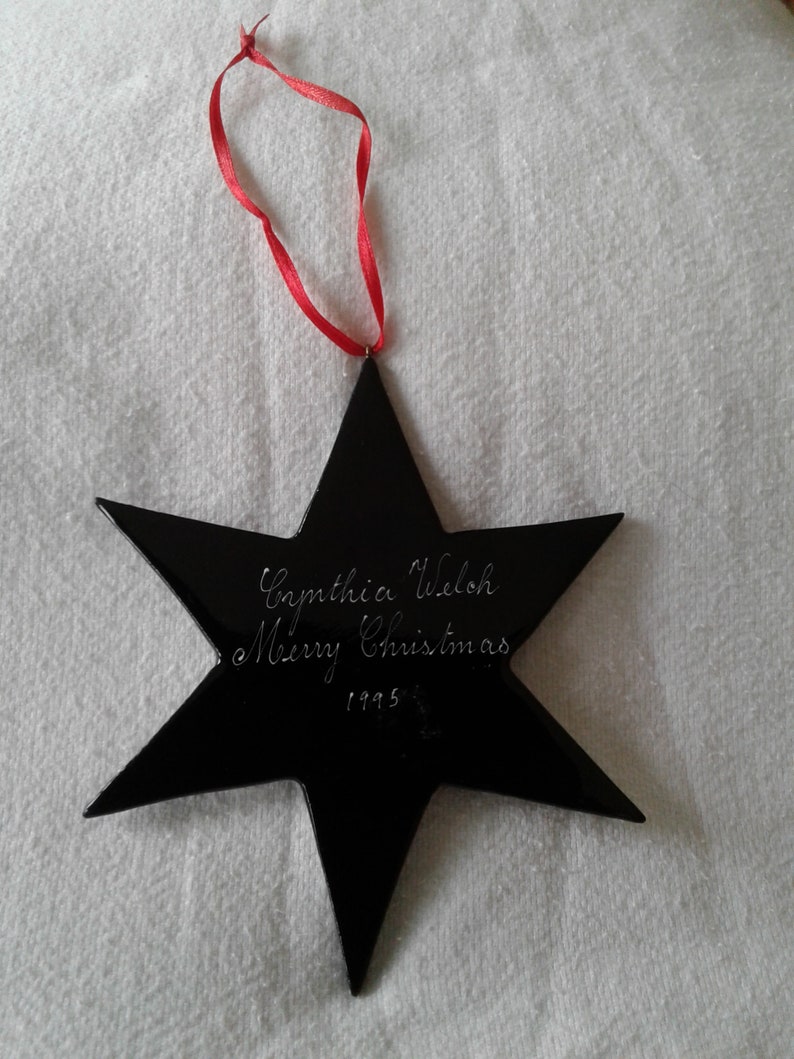 Vintage 1995 Cynthia Welch Handpainted Xmas Ornament, "black Lacquer ...