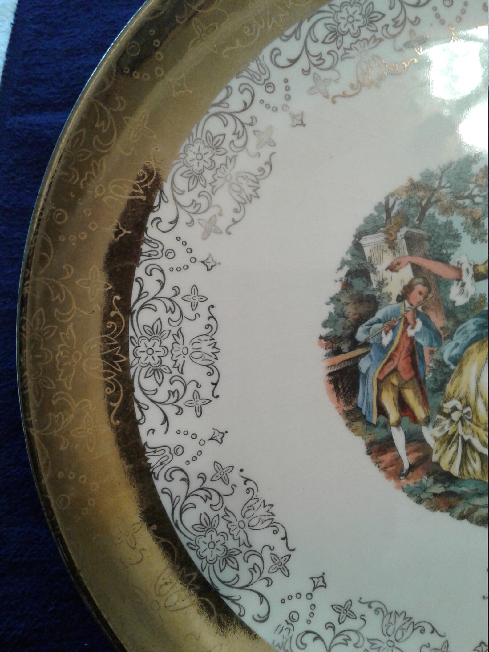 Vintage Sabine China Crest O Gold colonial Couple - Etsy
