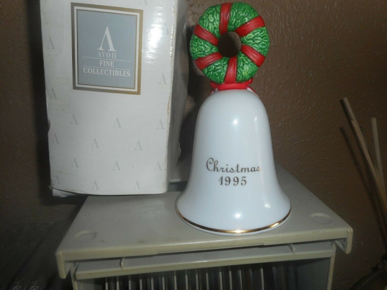Vintage Avon Christmas Bell, Dated 1995, Christmas Wreath Handle, Santa ...