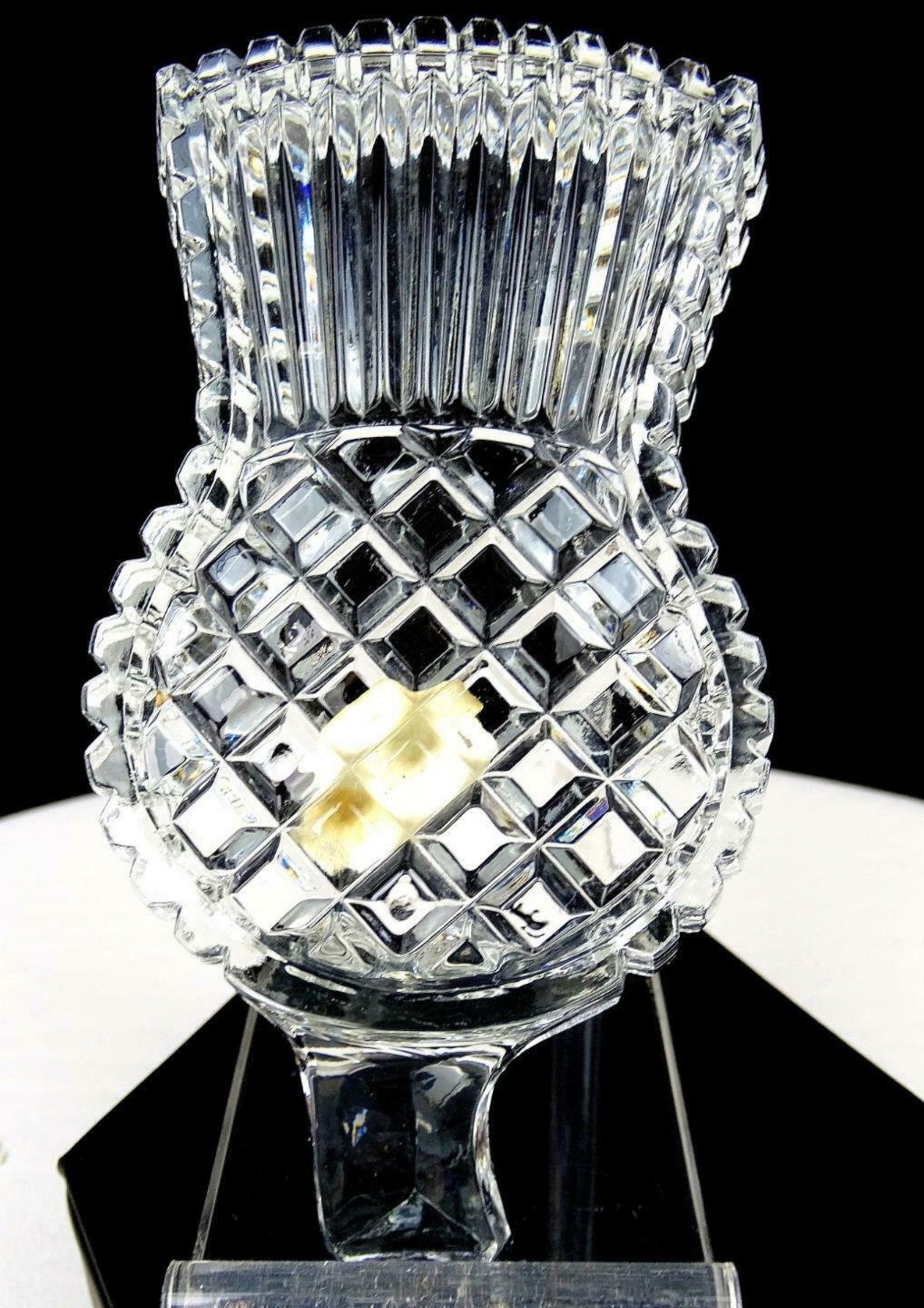 Vintage Bohemia Lead Crystal Thistle Tidbit Dish | Etsy