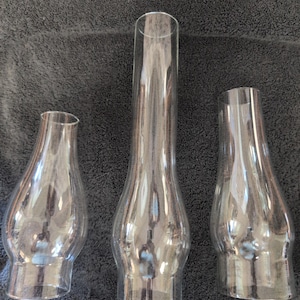 Vintage Clear Glass Chimneys, Circa 1960s, Oil Lamp Chimneys, 3 Sizes ...