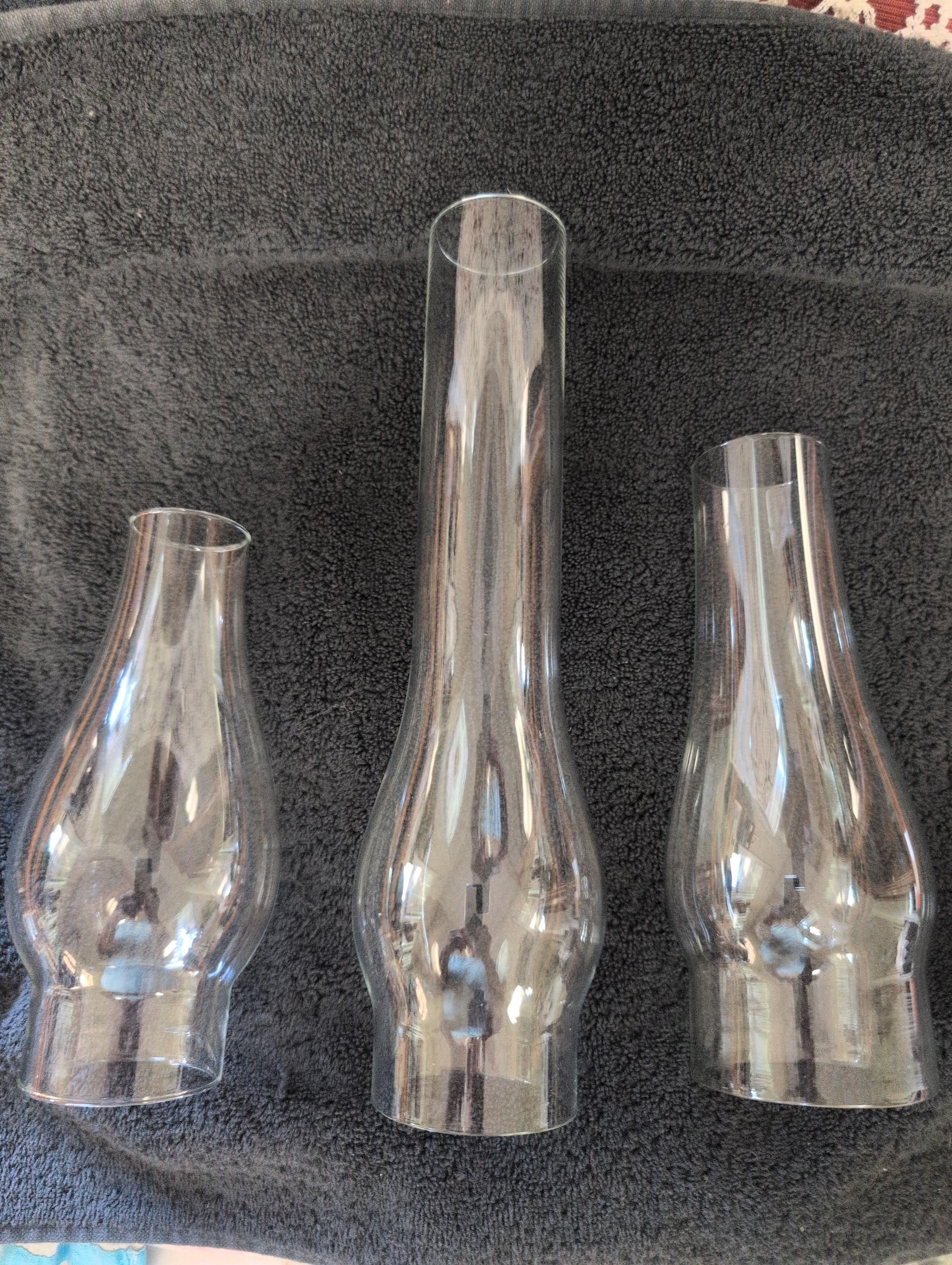 Vintage Clear Glass Chimneys, Circa 1960s, Oil Lamp Chimneys, 3 Sizes ...