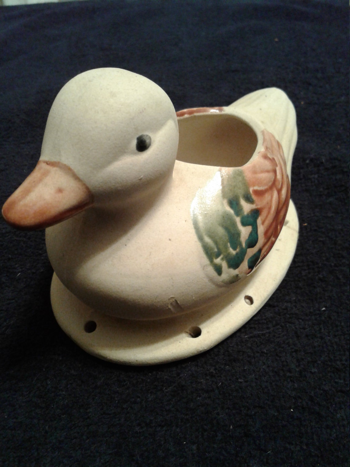 Vintage ARDCO Ceramic Baby Duck Floral Flower Indoor Planter, Wings and ...