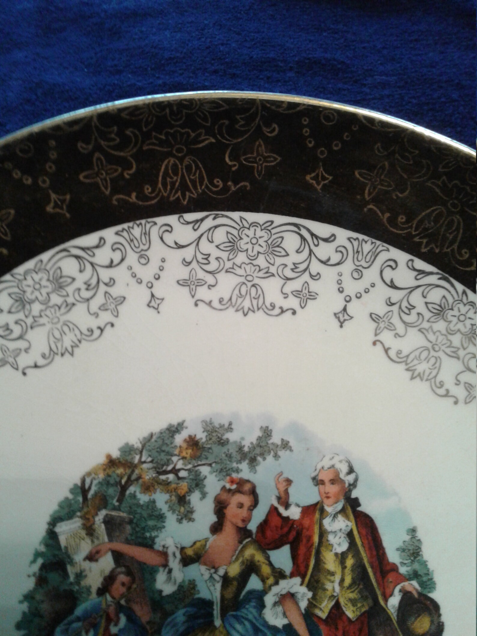 Vintage Sabine China Crest O Gold colonial Couple - Etsy
