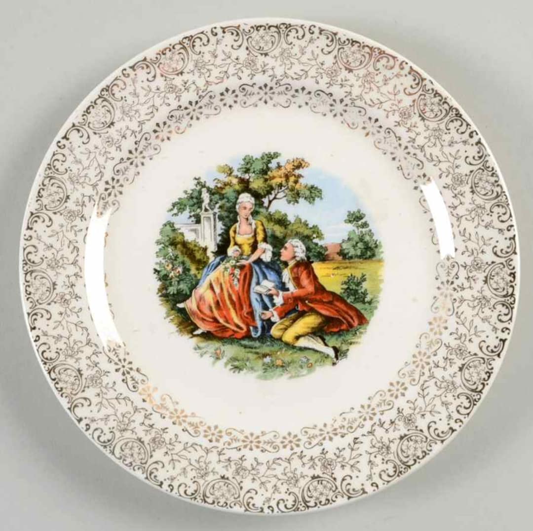Vintage Cronin China, Courting Couple, Pattern C139, Bread and Butter ...