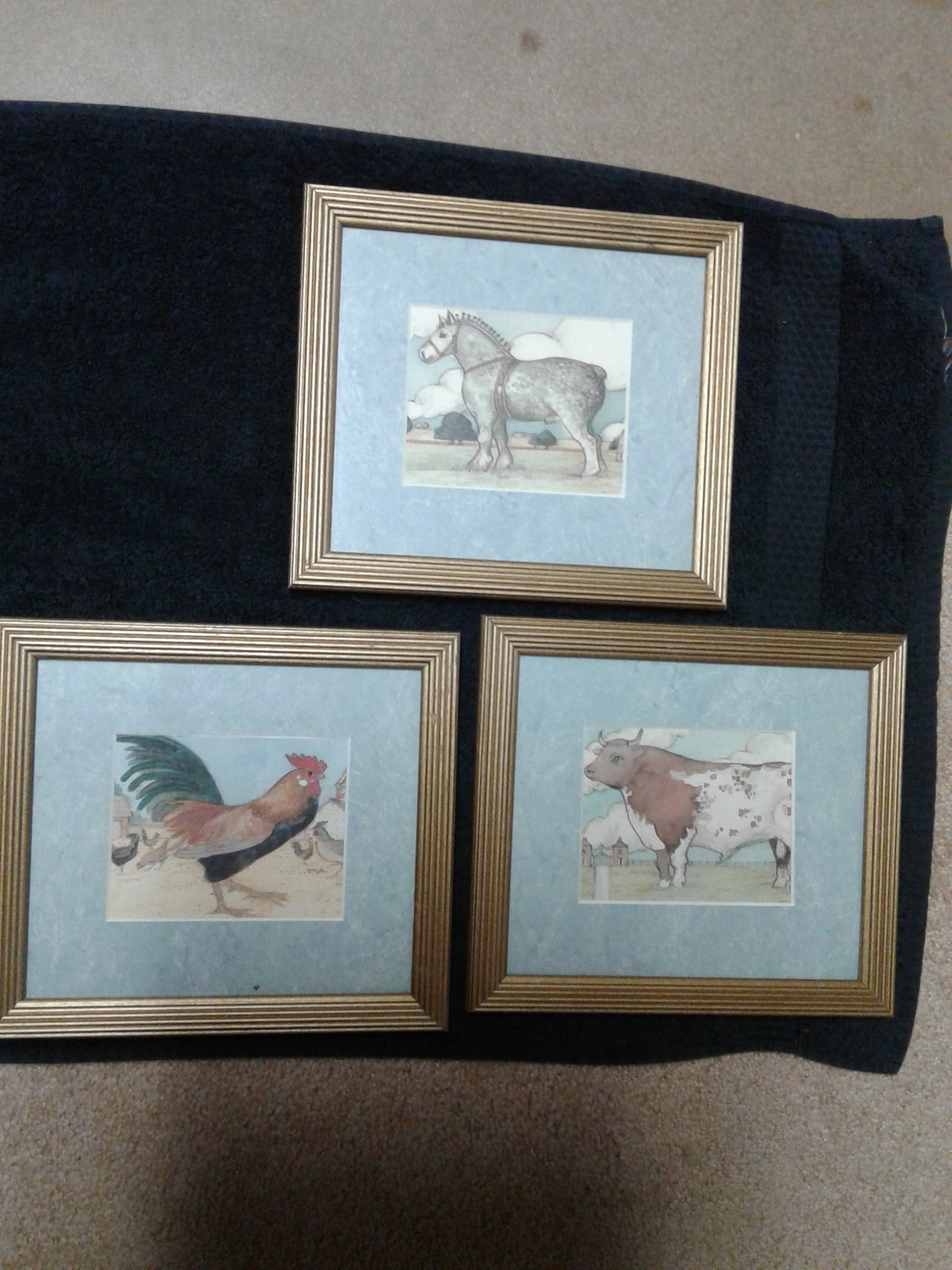 Vintage Animal Prints, Game Rooster, Scottish Ayrshire Short Horn Bull ...