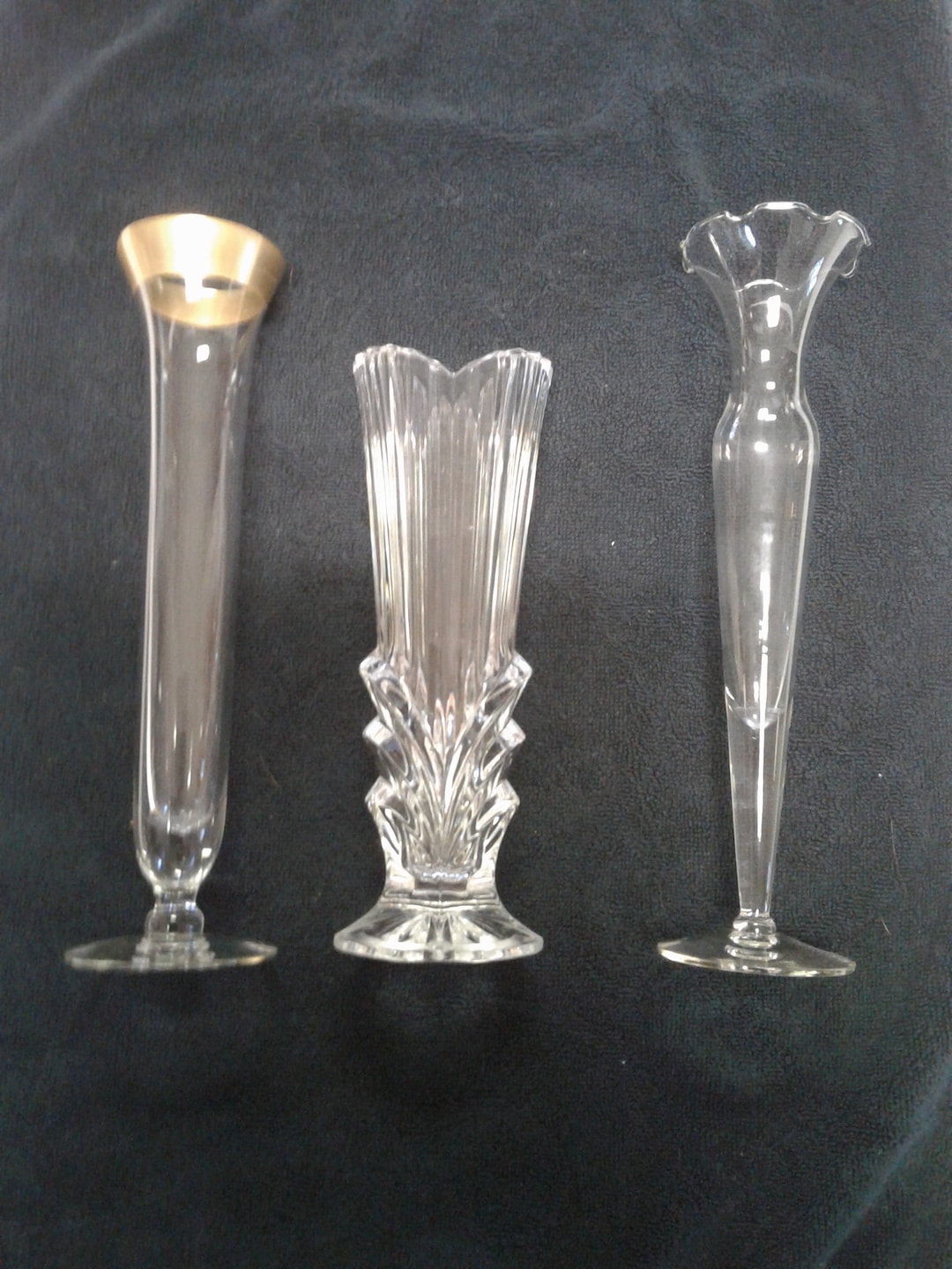 Vintage Bud Vases, Three Styles, Excellent Condition, Old/new, Pressed ...