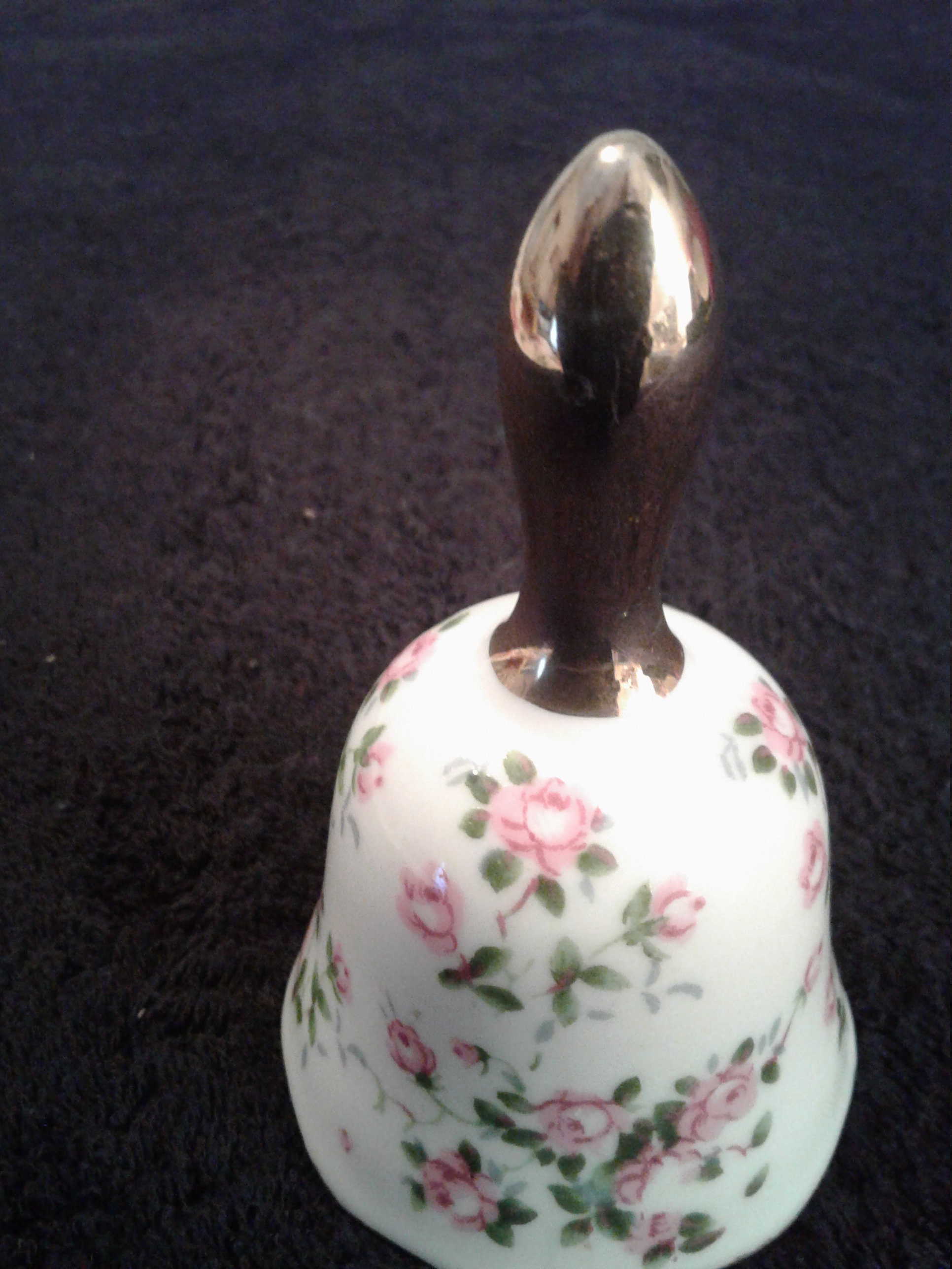 Vintage ENESCO Bell Pink Roses With Gold Handle Made in | Etsy