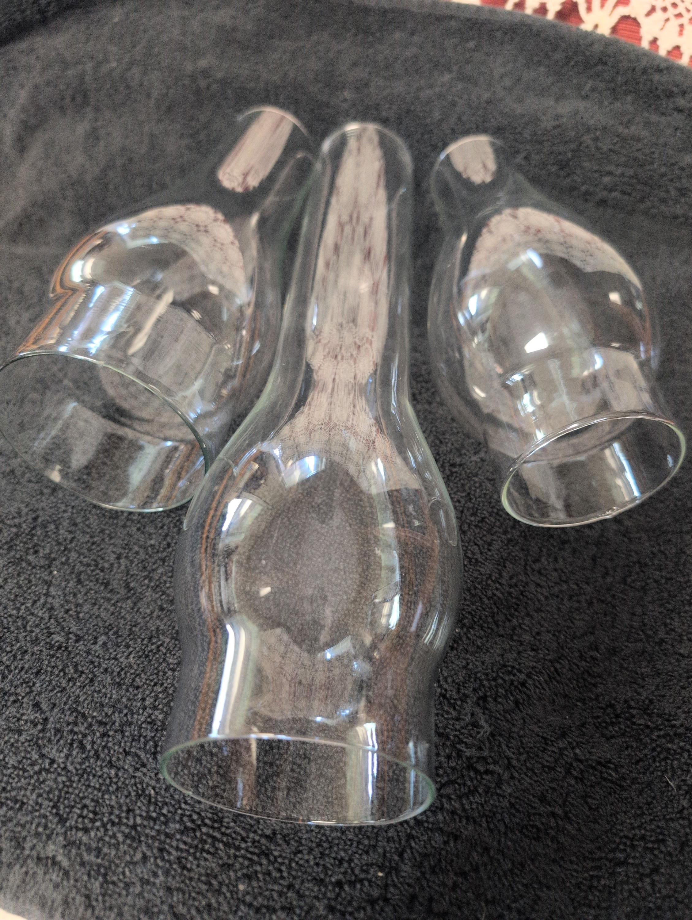 Vintage Clear Glass Chimneys, Circa 1960s, Oil Lamp Chimneys, 3 Sizes ...