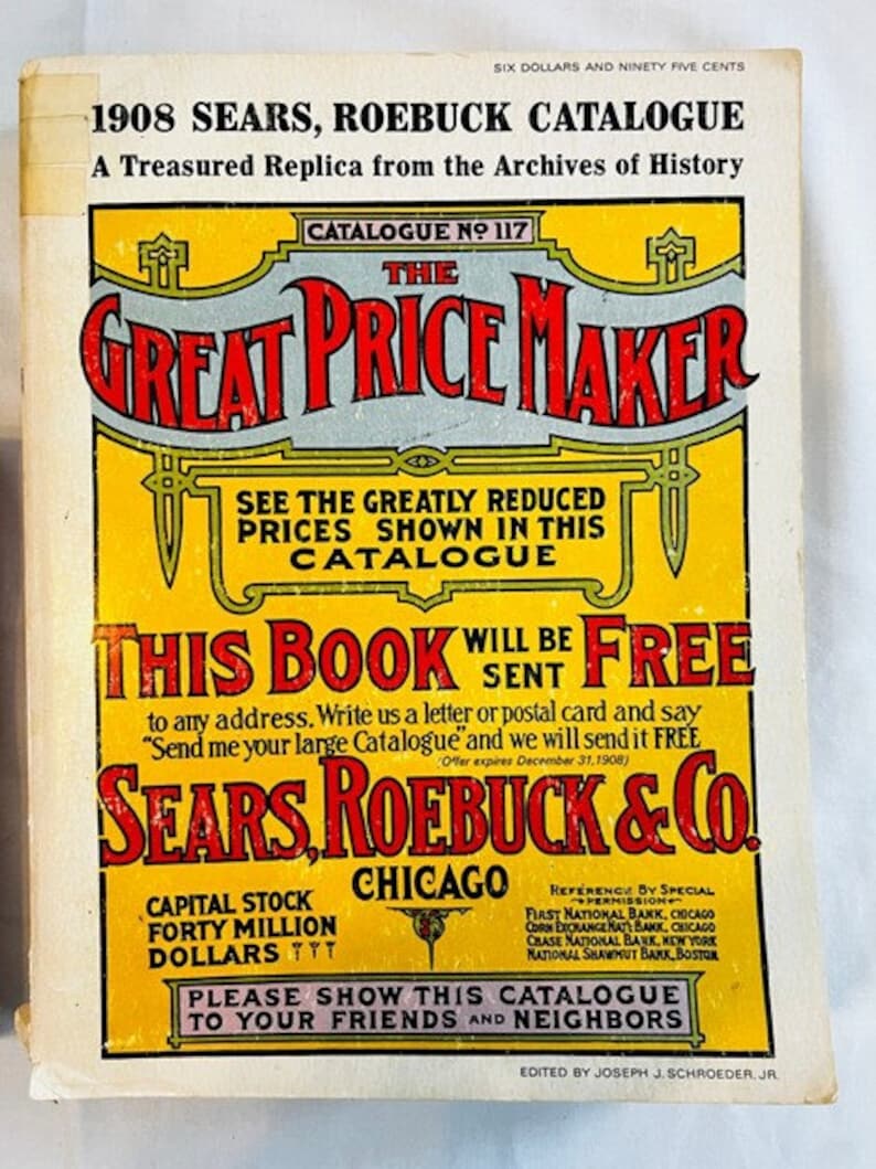 Vintage Catalogue, "1908 Sears, Roebuck Catalogue", Repo 1969 Edition ...