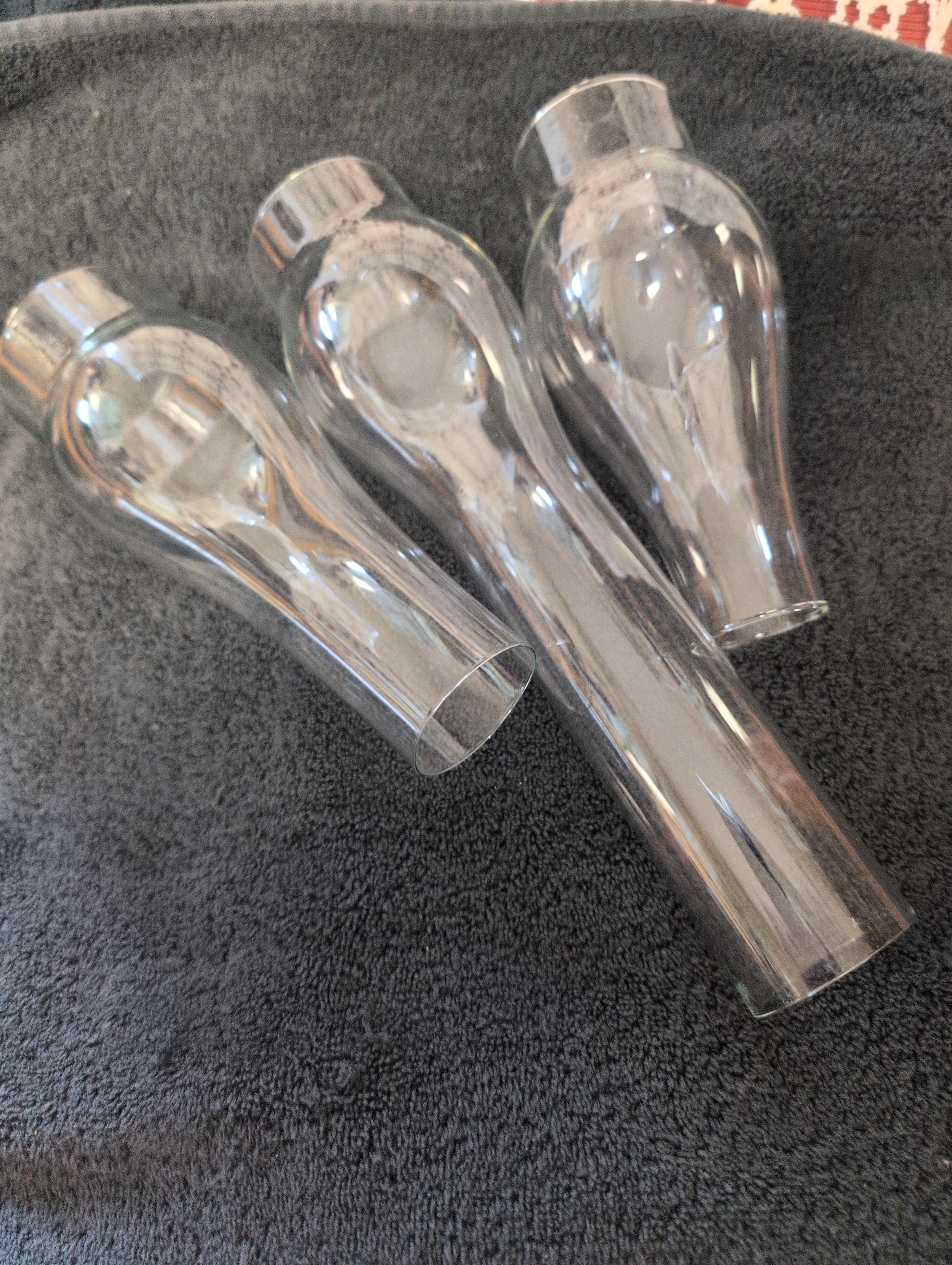 Vintage Clear Glass Chimneys, Circa 1960s, Oil Lamp Chimneys, 3 Sizes ...
