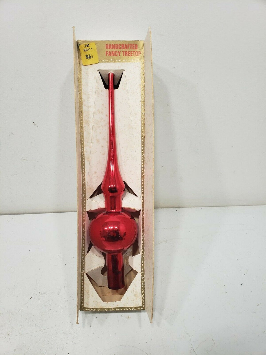 Vintage Kmart Tree Topper, Handcrafted, West Germany, 1960s, Red Blown ...