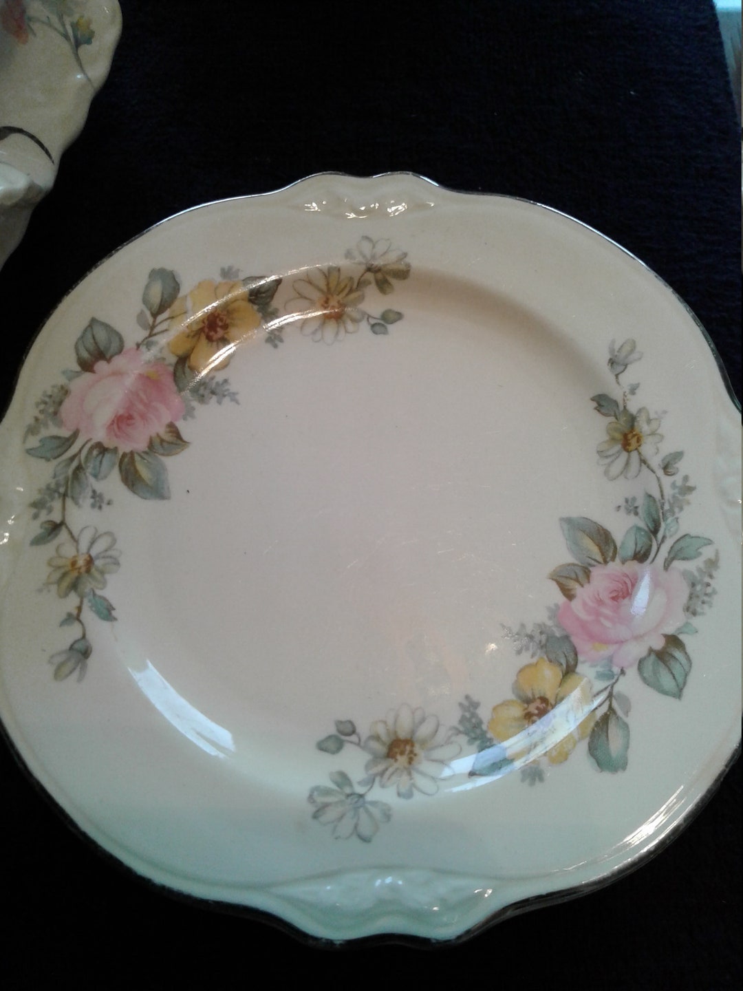 Vintage Homer Laughlin, Mixed Patterns, Pink Roses, 5 Saucers, Lidded ...