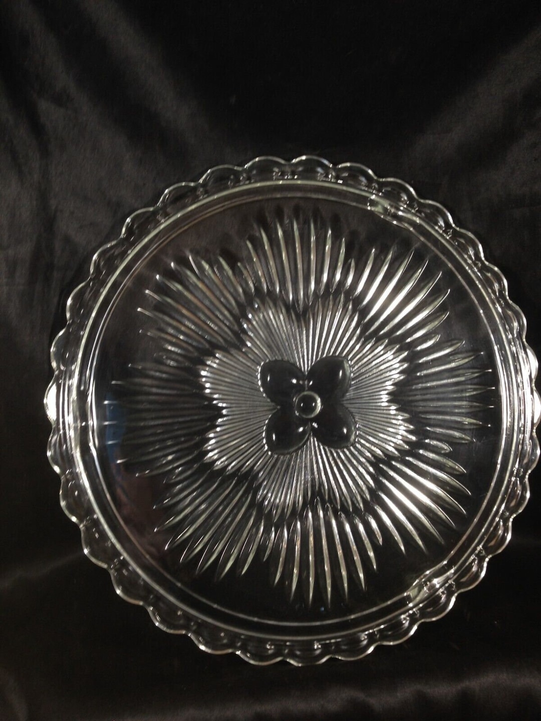 Vintage Indiana Glass "3355" Footed Cake Plate, 11 1/4" Diameter, Clear ...