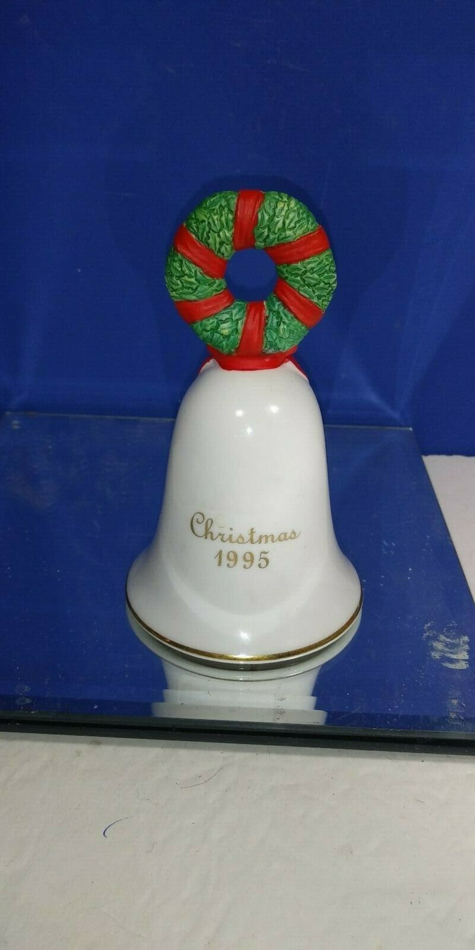 Vintage Avon Christmas Bell, Dated 1995, Christmas Wreath Handle, Santa ...