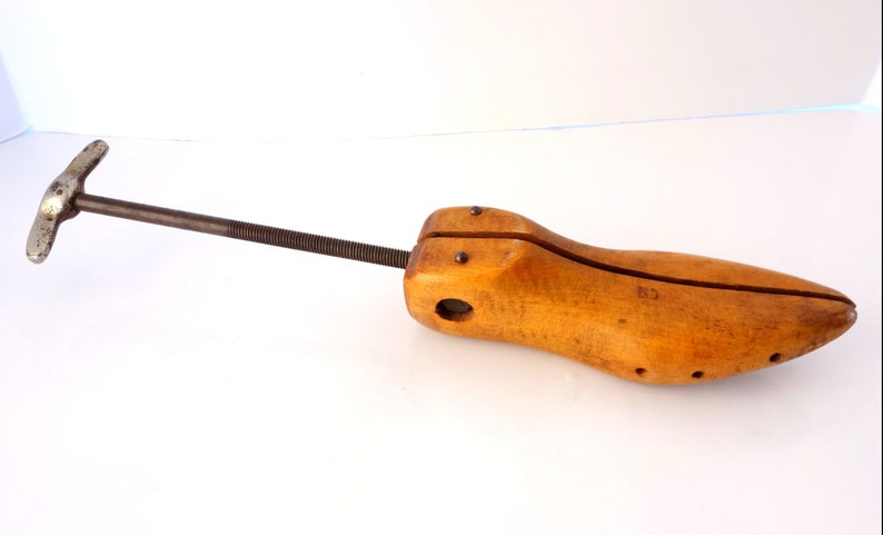 Vintage Wooden Shoe Stretcher, Circa 1920s, Metal Crank and Wood ...