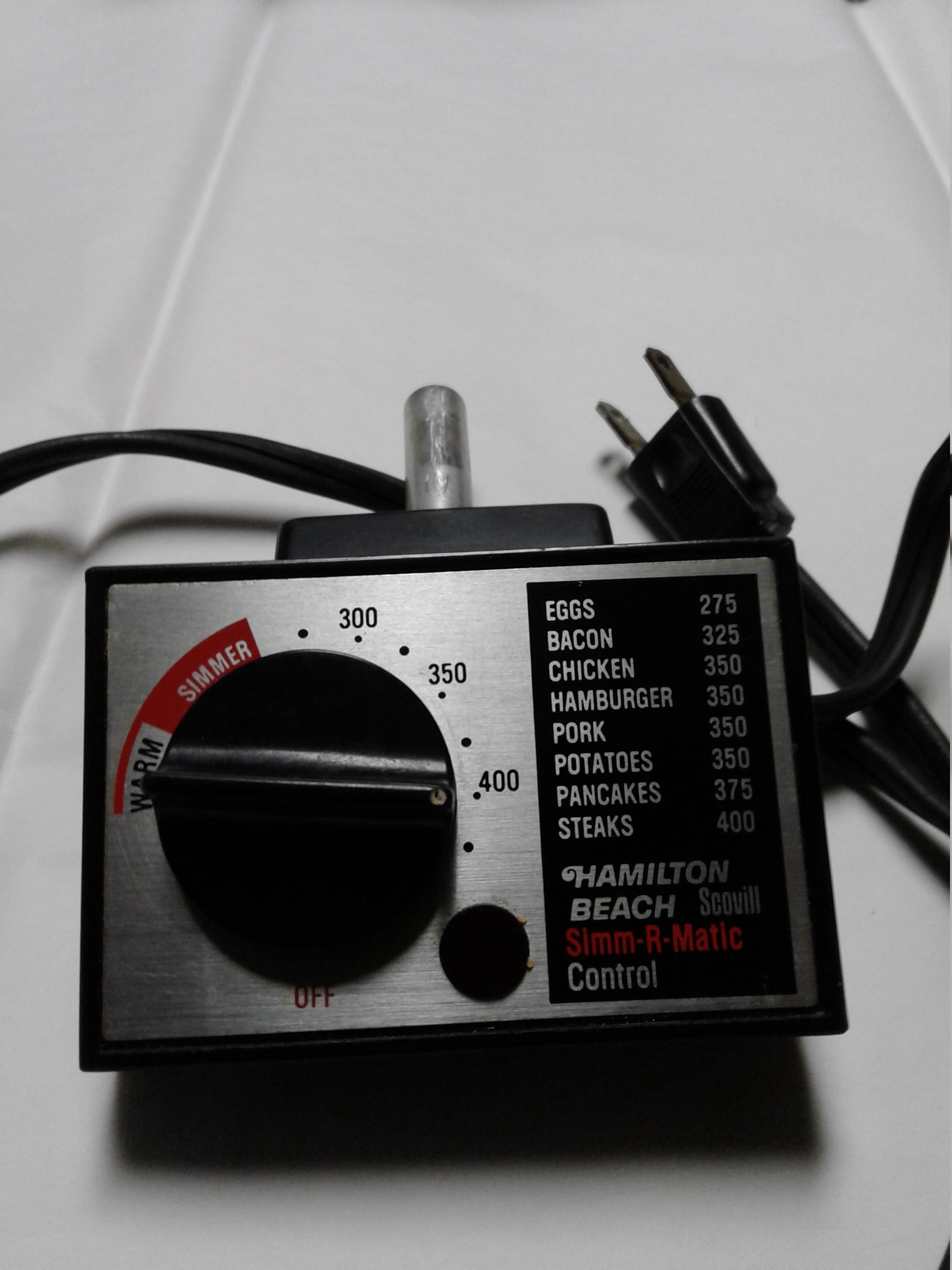 Vintage Electric Fry Pan "hamilton Beach Model 520", Thermostat Model ...