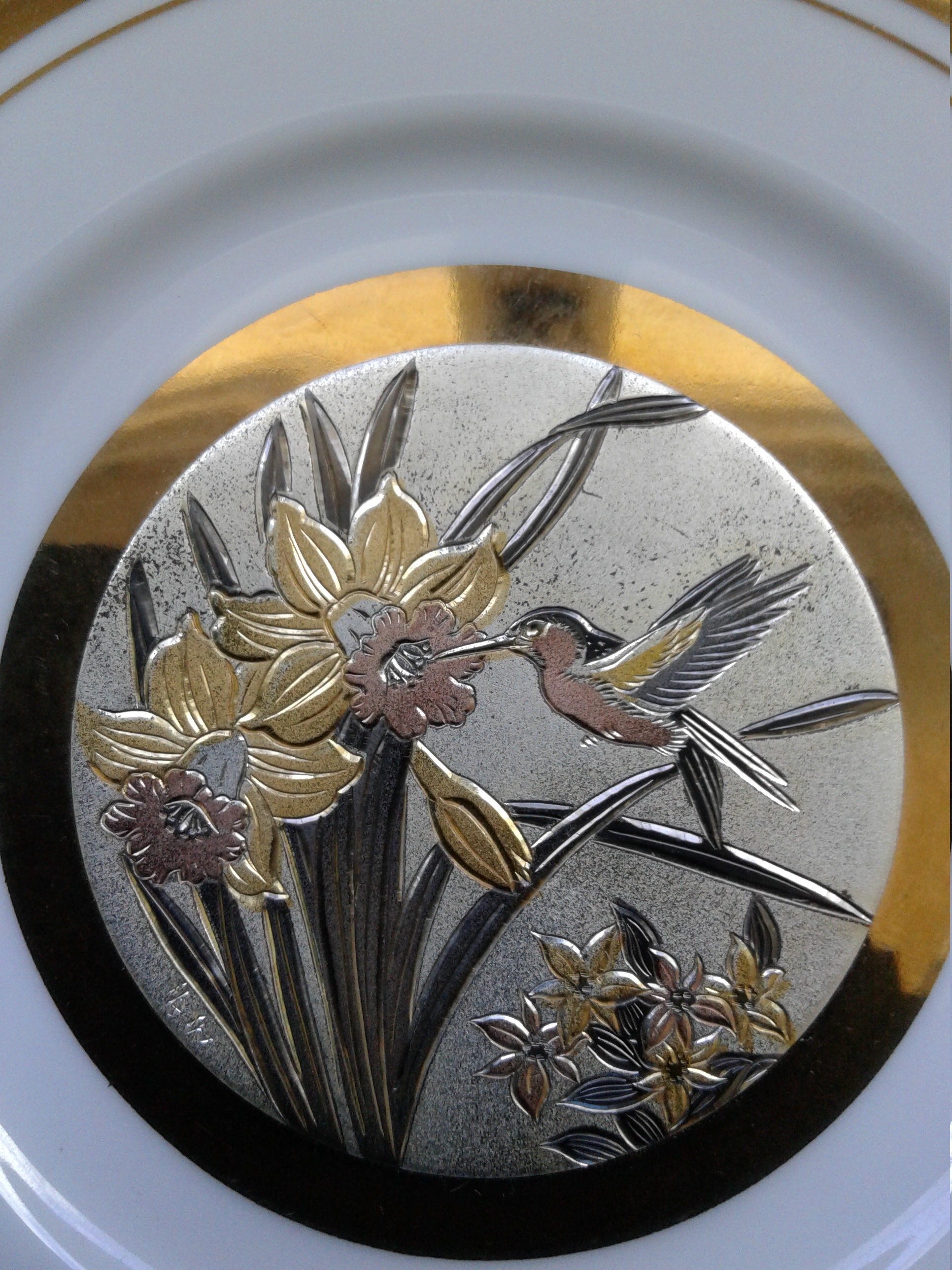 Three Vintage Chokin Plates Mt Fuji Pagoda Cherry Blossoms | Etsy