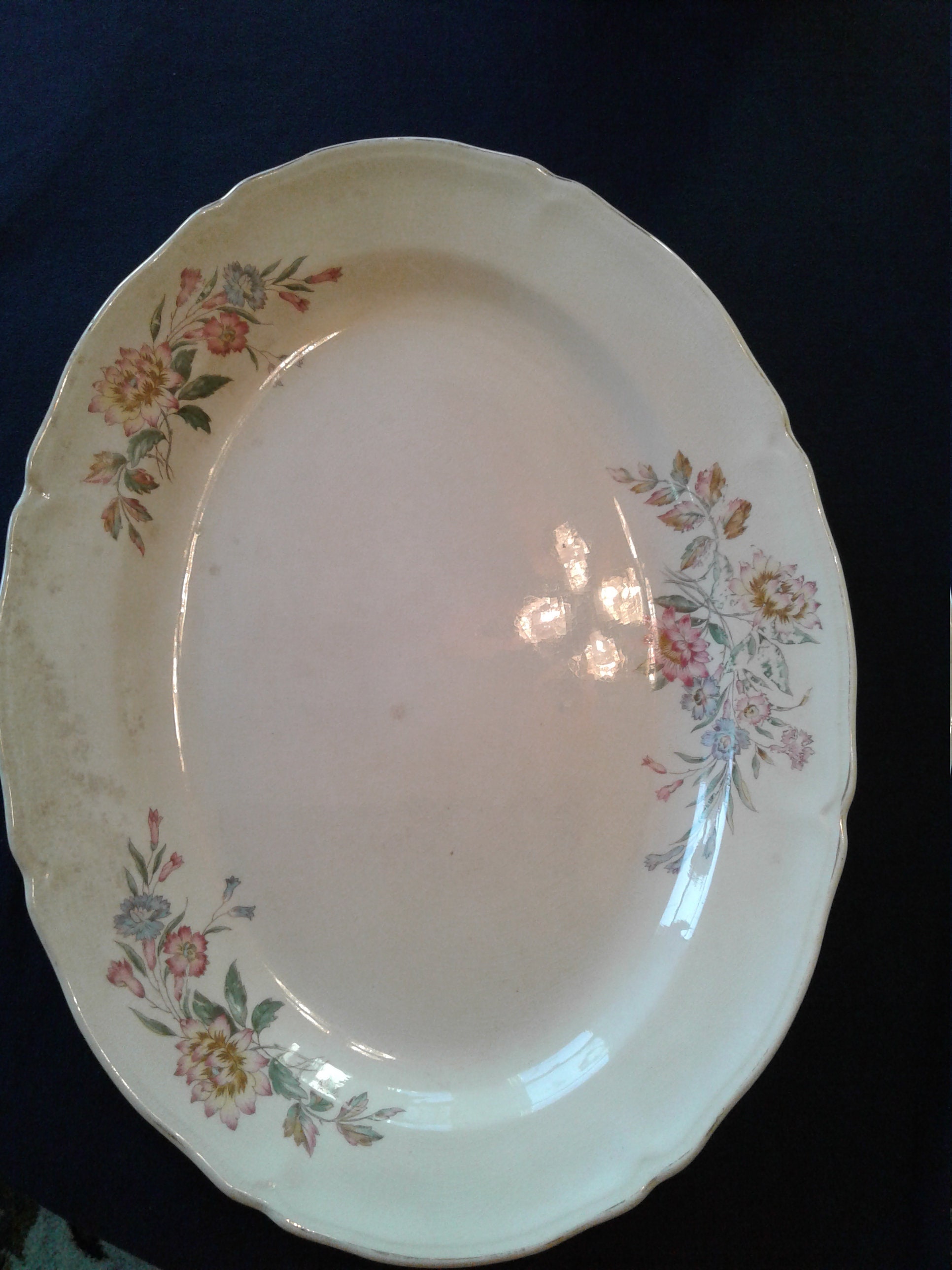 Vintage Edwin M. Knowles Platter Extra Large Pink Peony | Etsy