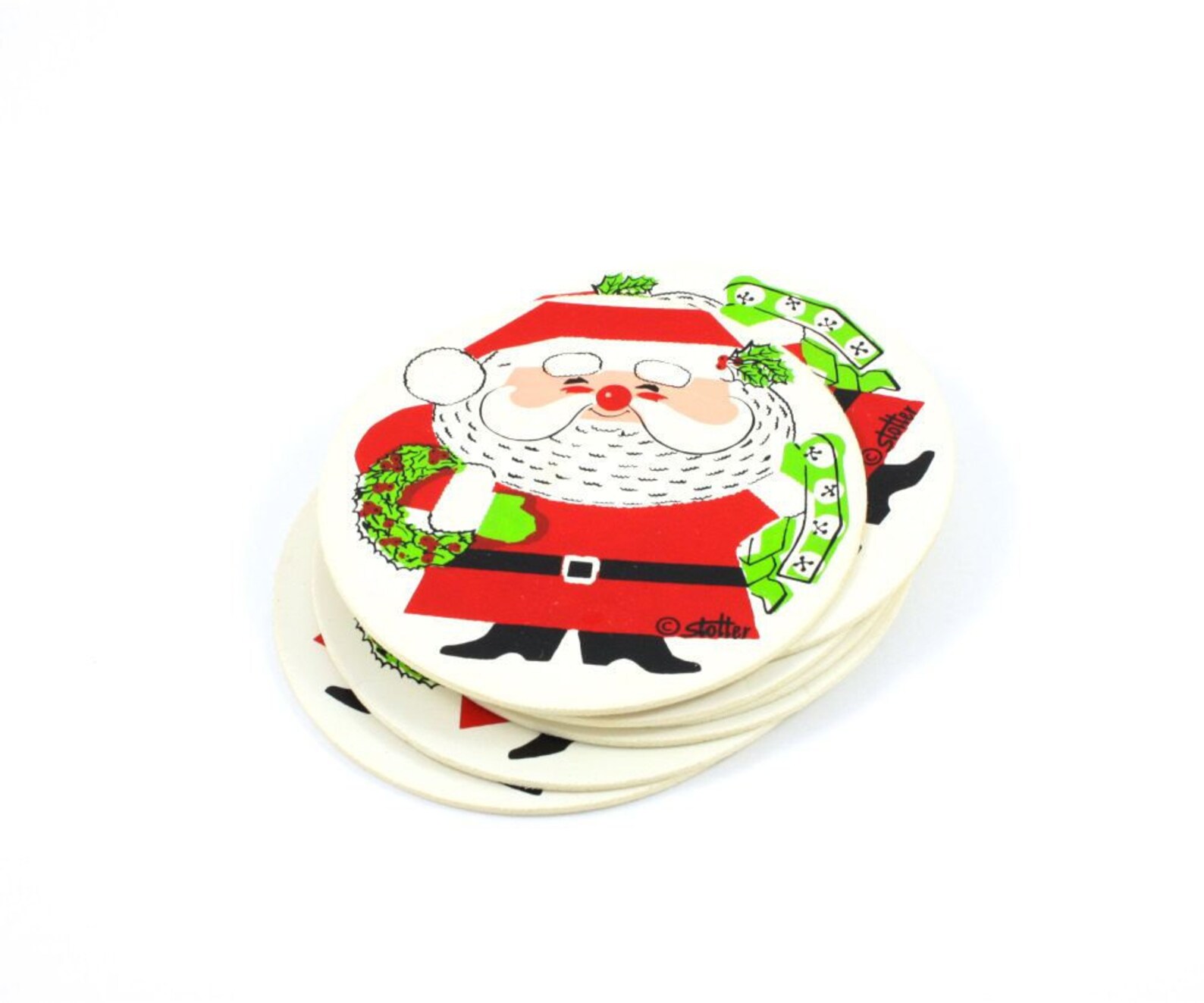 Vintage Stotter Coasters santa Clause With - Etsy