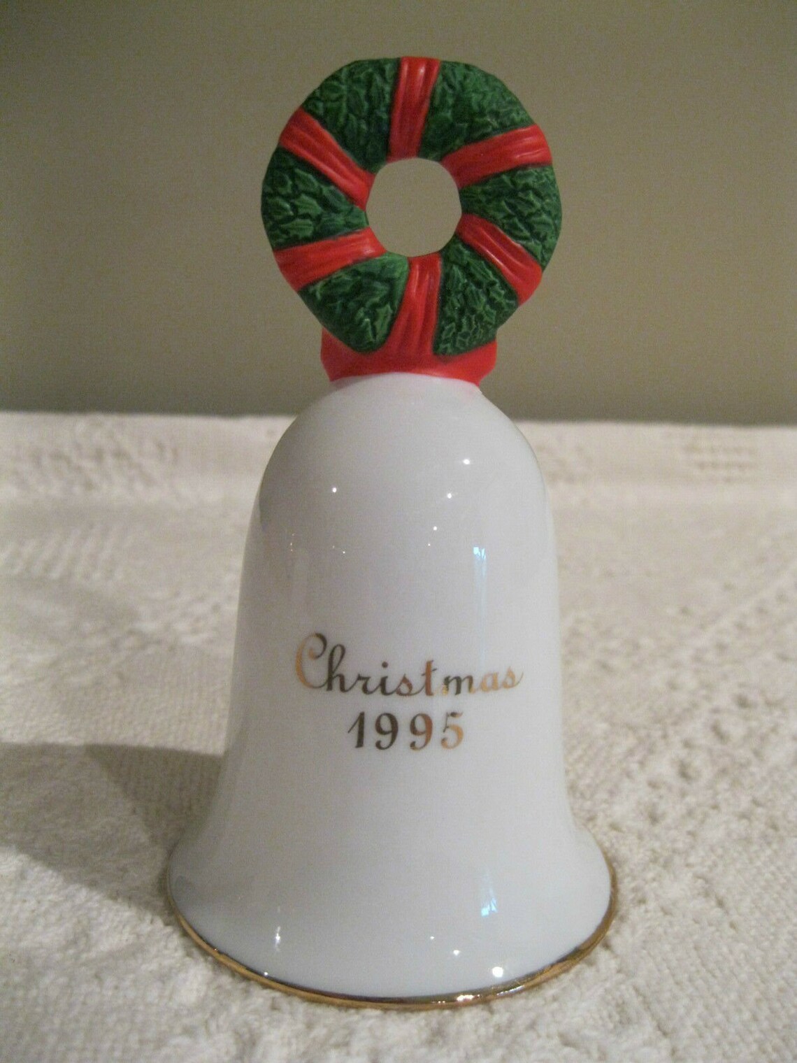 Vintage Avon Christmas Bell, Dated 1995, Christmas Wreath Handle, Santa ...