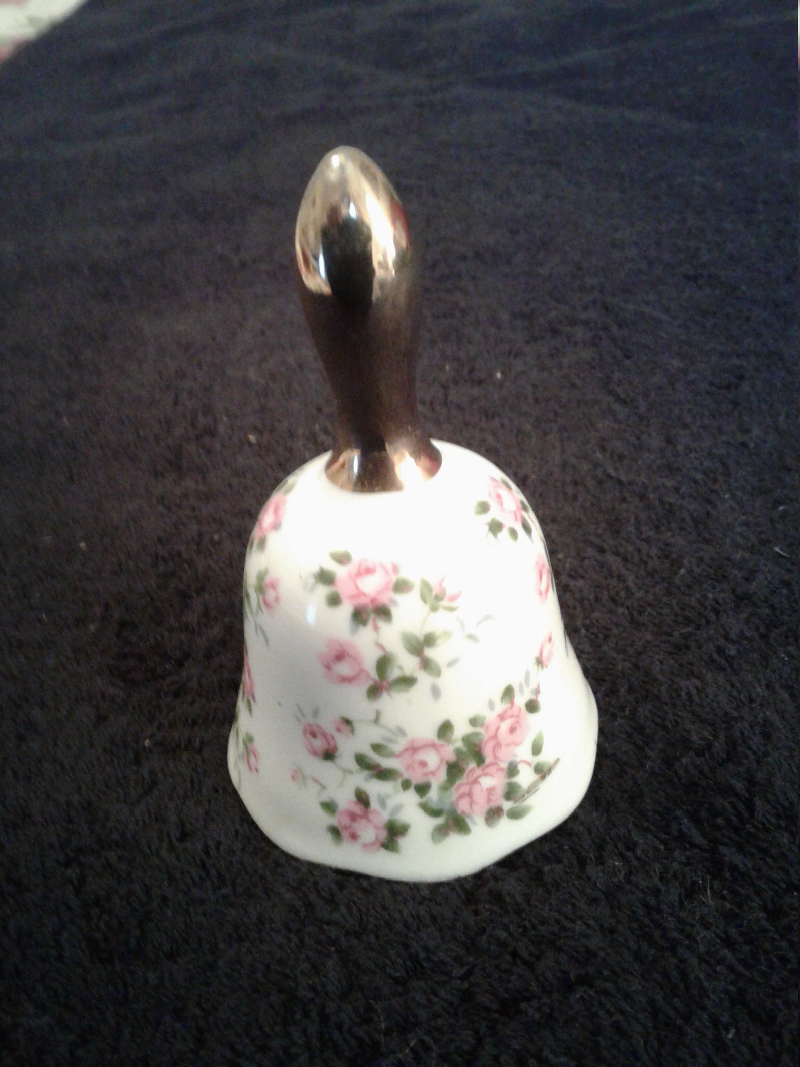 Vintage ENESCO Bell Pink Roses With Gold Handle Made in - Etsy