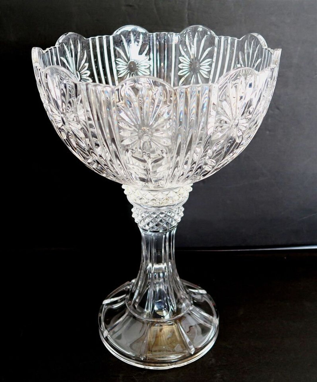 Vintage Shannon Godinger Crystal Compote, "remembrance", Clear 24% Lead ...