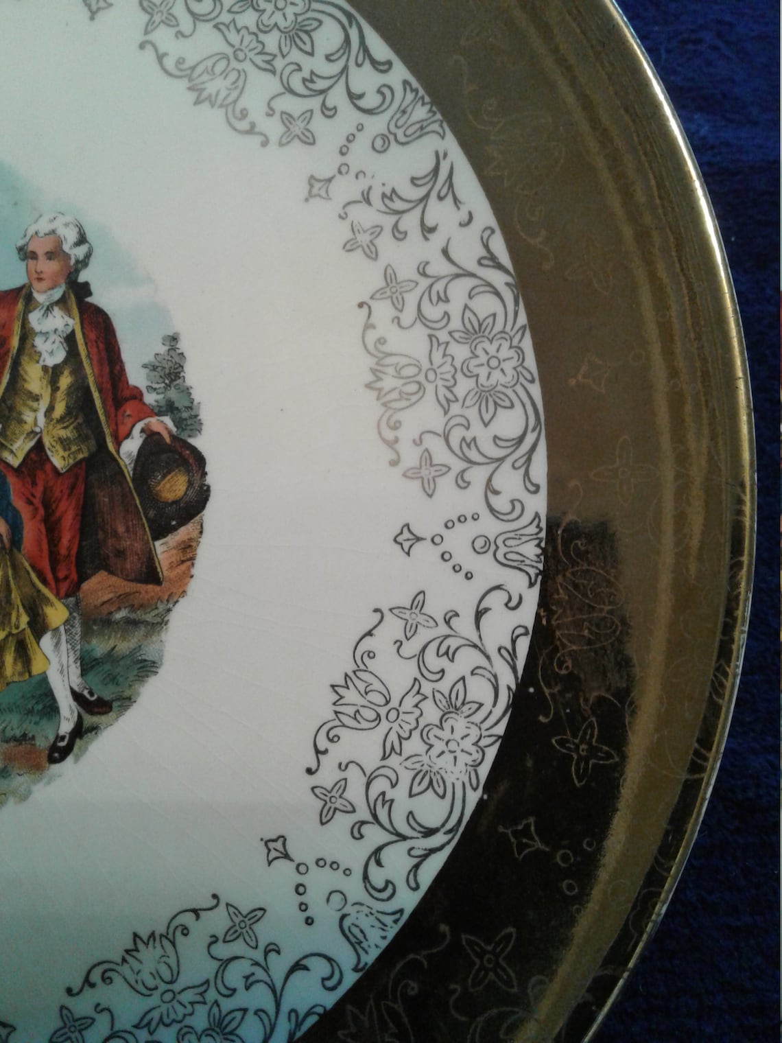 Vintage Sabine China Crest O Gold Colonial Couple | Etsy