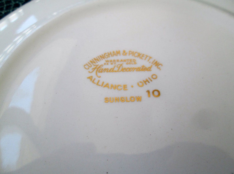Vintage Cunningham and Picket, Pattern Sunglow, Plates, Bowls, Tray ...