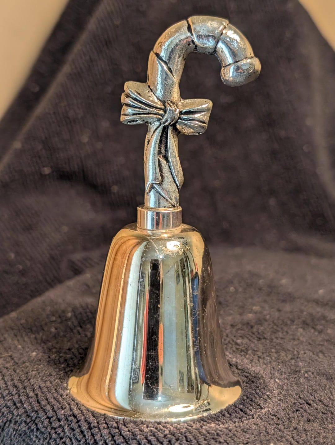 Vintage Sheridan Christmas Bell,"candy Cane Handle" Non Tarnish Silver ...