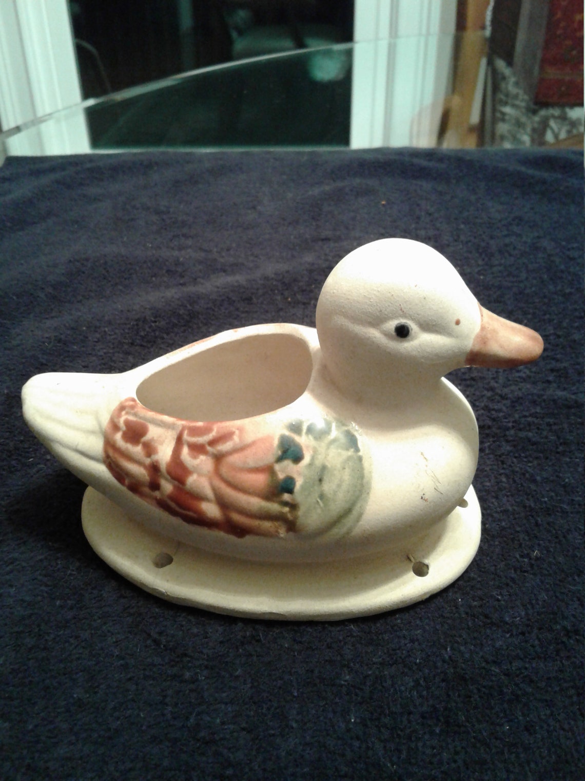 Vintage ARDCO Ceramic Baby Duck Floral Flower Indoor Planter, Wings and ...