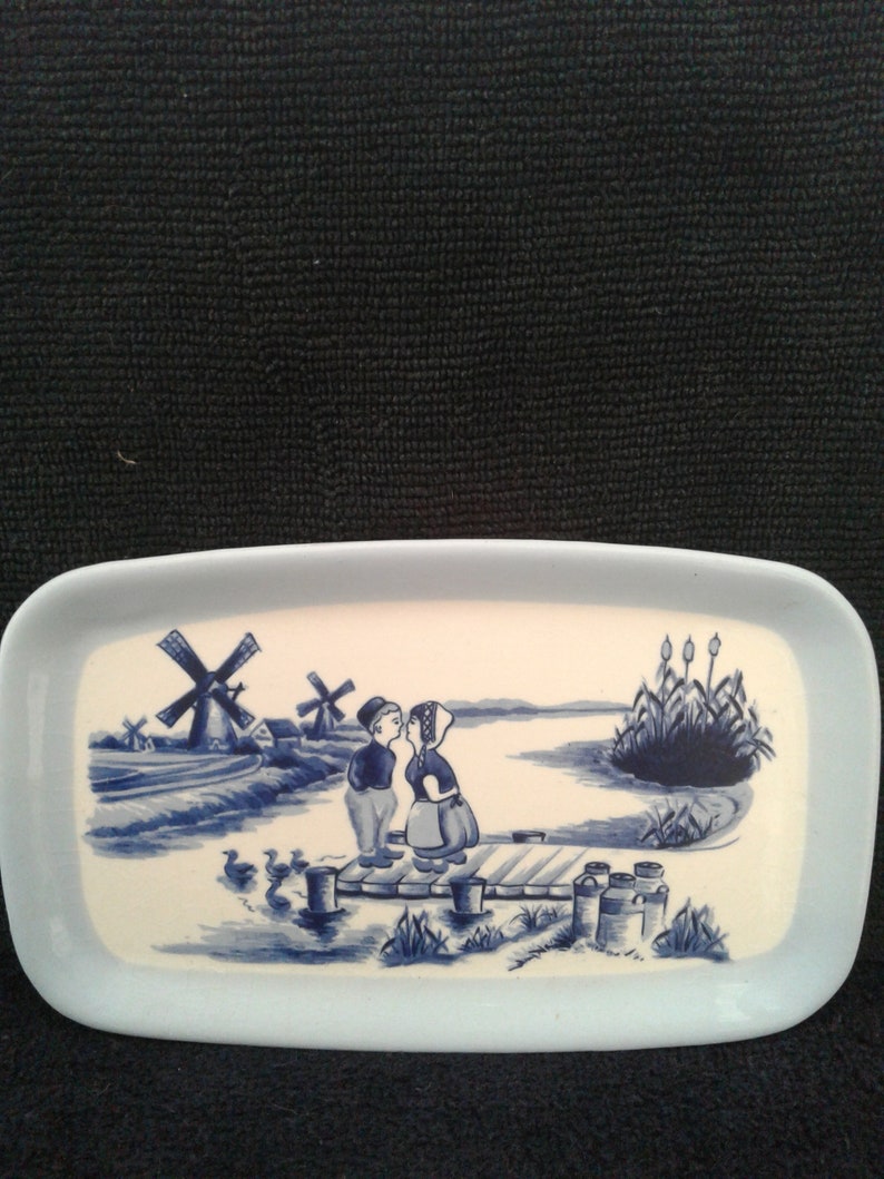 Vintage Ceramic Tray 'dutch Windmill Kissing Dutch - Etsy