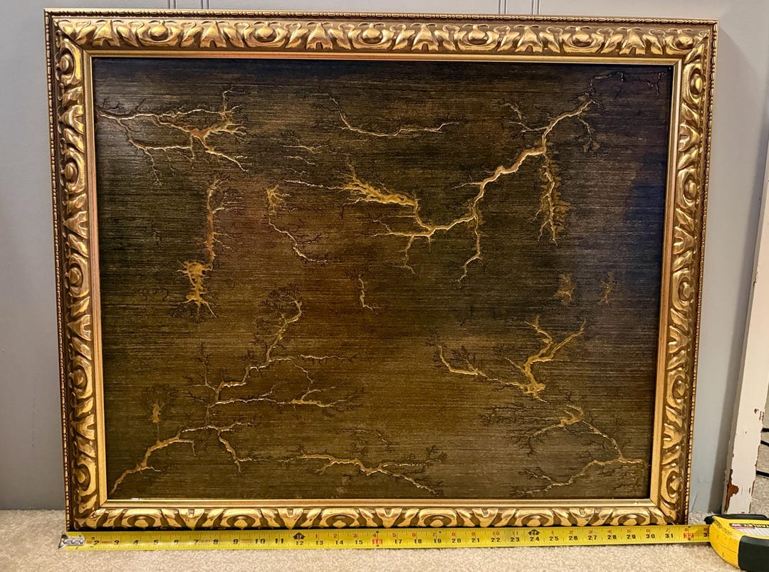 Large Gold Framed Fractal Burn Art - Etsy