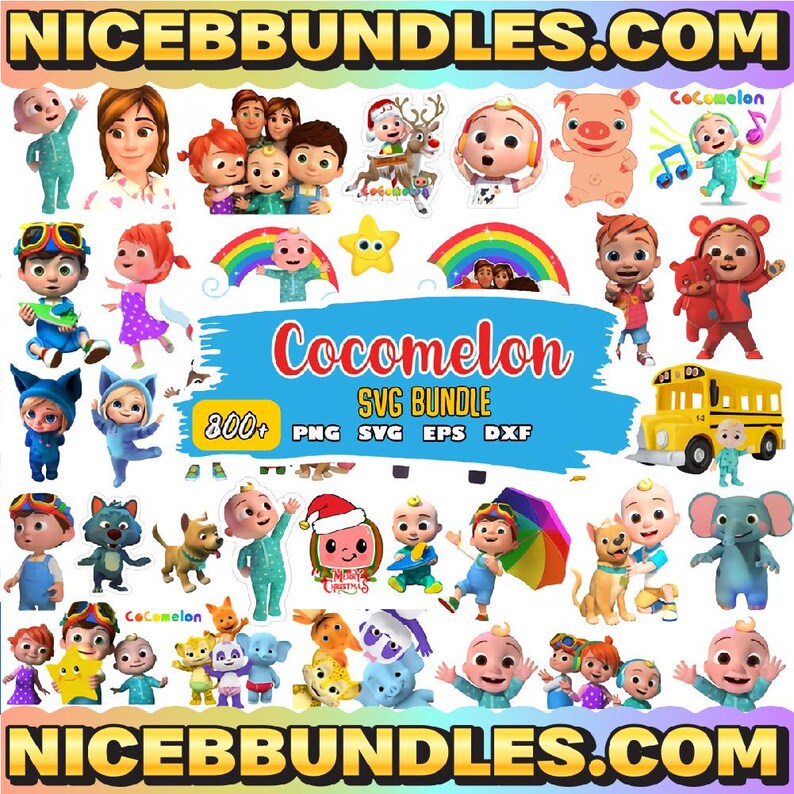 800 Files Cocomelon Bundle, Layered Cartoon Svg,png,pdf, Vector ...