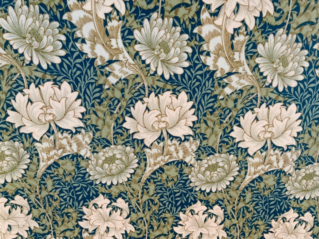 Oilcloth Fabric, Exclusive Morris Designs, Willa in Topaz Colourway ...
