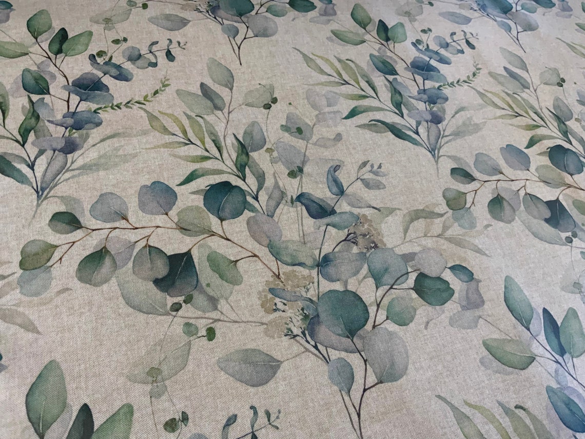 Linen Oilcloth Fabric, PVC Coated, Exclusive Morris Designs, Poet in ...