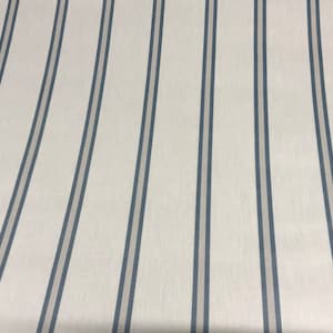Oilcloth Fabric, Exclusive Morris Designs, Yacht Stripe in Marine Blue ...