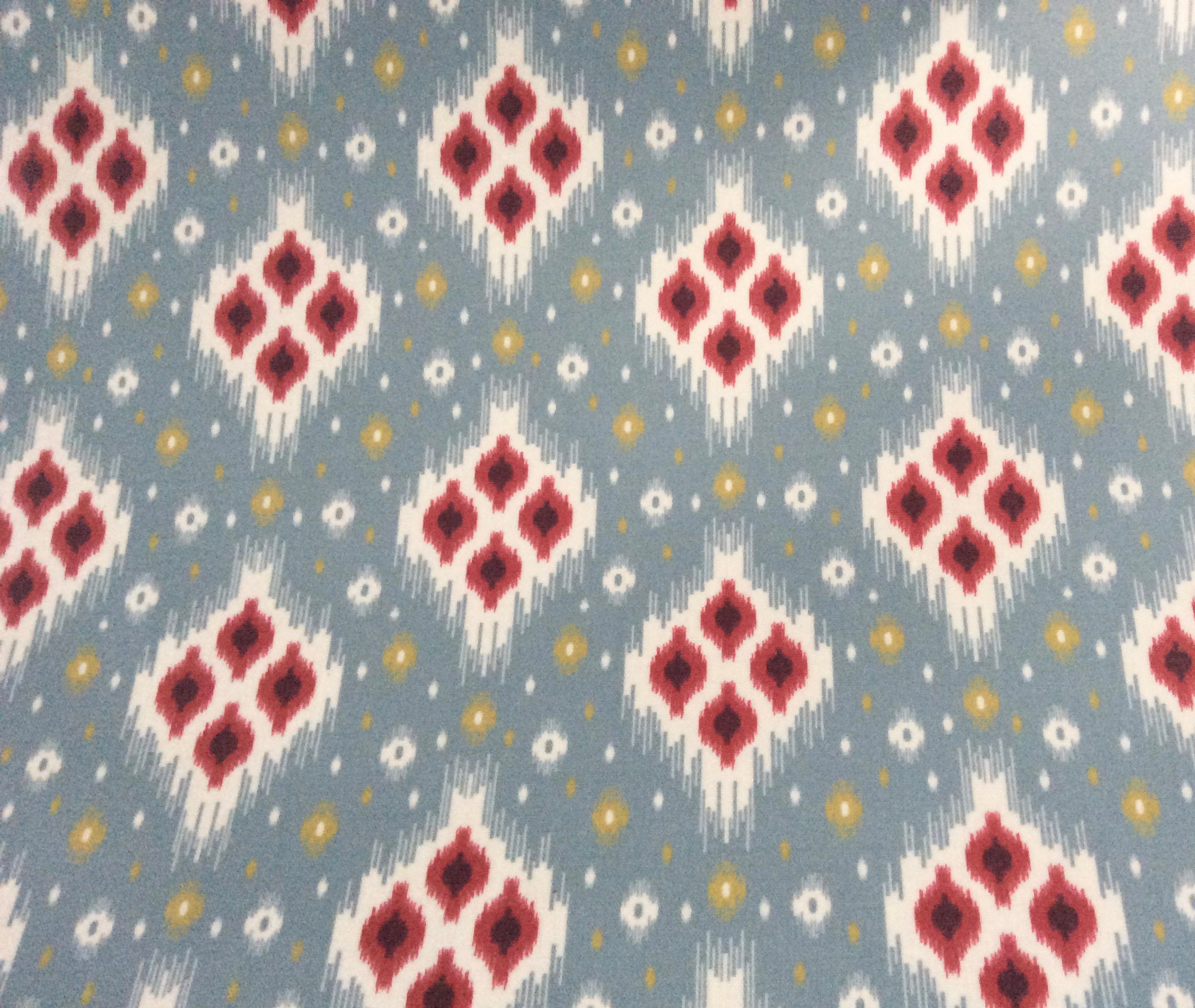 Oilcloth Fabric, Exclusive Morris Designs, Kilim in Aegean Blue, PVC ...