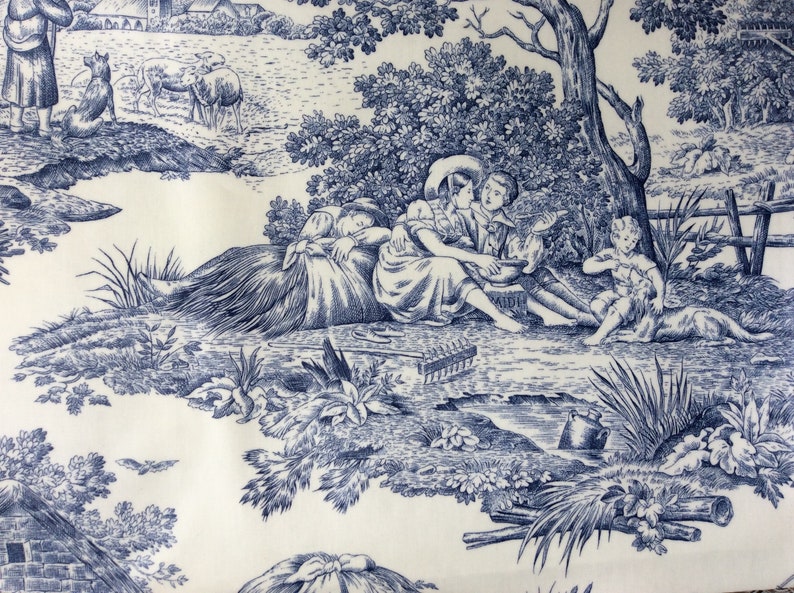 100% Cotton Fabric, Toile De Jouy Design, per Meter - Etsy