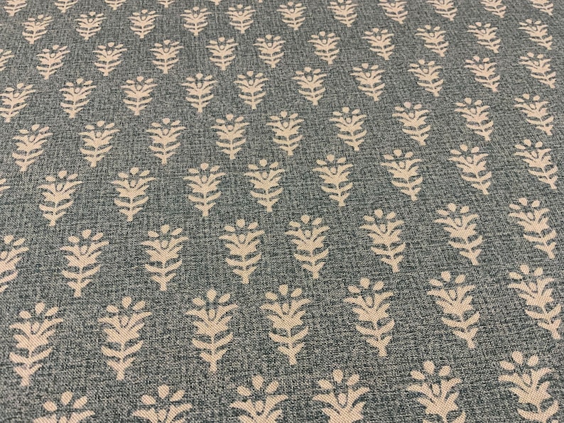 Oilcloth Fabric, PVC Coated, Jaipur, Block Print in Blue Moon Colourway ...