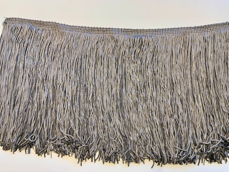 Voyage Textile, Tassel Fringe Trim, Charcoal & Silver, Colourway ...